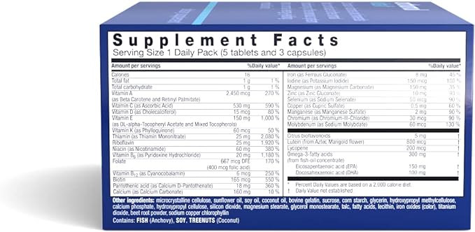 Orthomol Vital F Tablet Packets, Women's Multivitamin, 30-Day Supply ...